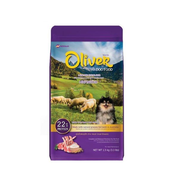 Oliver Dog อาหารเม็ดสำหรับสุนัขโตพันธุ์เล็ก รสแกะและข้าว(Lamb and Rice ...