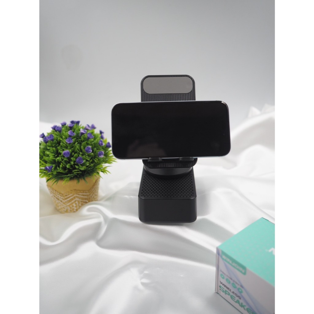 VK ลำโพงบลูทูธ WJ-S1S ขาตั้งโทรศัพท์มือถือลำโพงบลูทูธพร้อมแบตสำรอง 3-in-1 หมุนและพับเก็บได้ ...