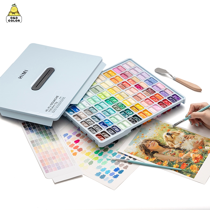 MIYA Himi 112สี×12 กรัม ถ้วยคู่ ผงน้ำชุดสี ถ้วยเยลลี่เลือกหลายสี สีน้ำ ...