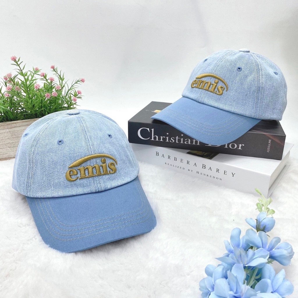 Emis Washed Denim Ball Cap (Light Blue Denim/Blue) | Shopee Thailand