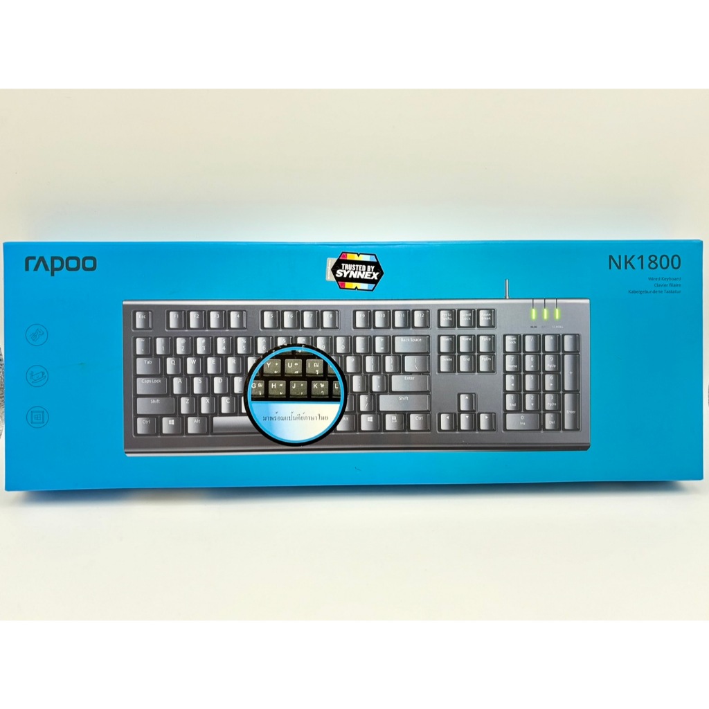 คีย์บอร์ด RAPOO NK1800 SPILL RESISTANCE WIRED USB KEYBOARD | Shopee Thailand