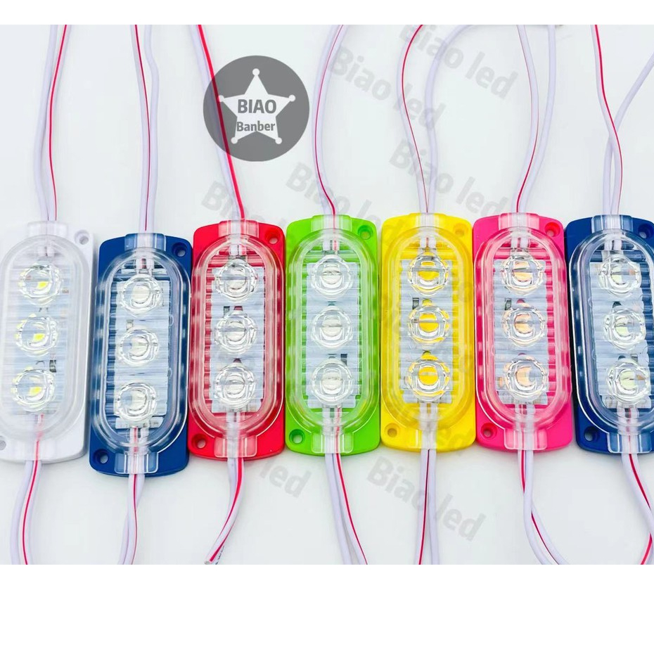 ไฟ LED Module 3led 12v/24v 1ชิ้น มอเตอร์ไซค์ รถยนต์ รถใหญ่ หกล้อ สิบล้อ มี7สีให้เลือก | Shopee ...