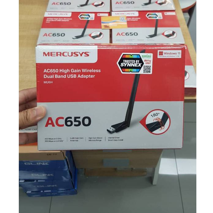 Mercusys AC650 High Gain Wireless Dual Band USB Adapter รุ่น MU6H #รับ ...