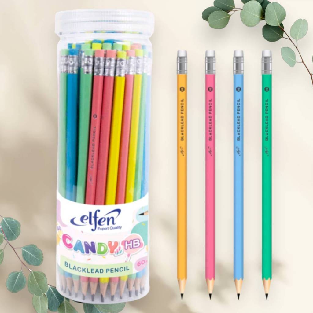 Elfen ดินสอ ดินสอดำ HB แคนดี้ (แพ็ค 3 แท่ง) | Shopee Thailand