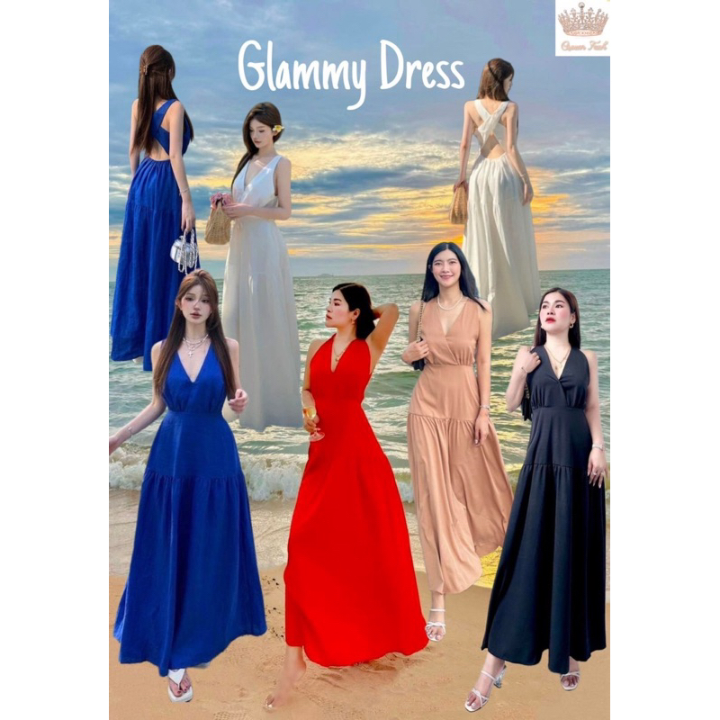 Glammy Dress เดรสสายเดี่ยว ชุดไปทะเล ชุดสีขาว ชุดออกงาน ชุดเพื่อนเจ้าสาว | Shopee Thailand