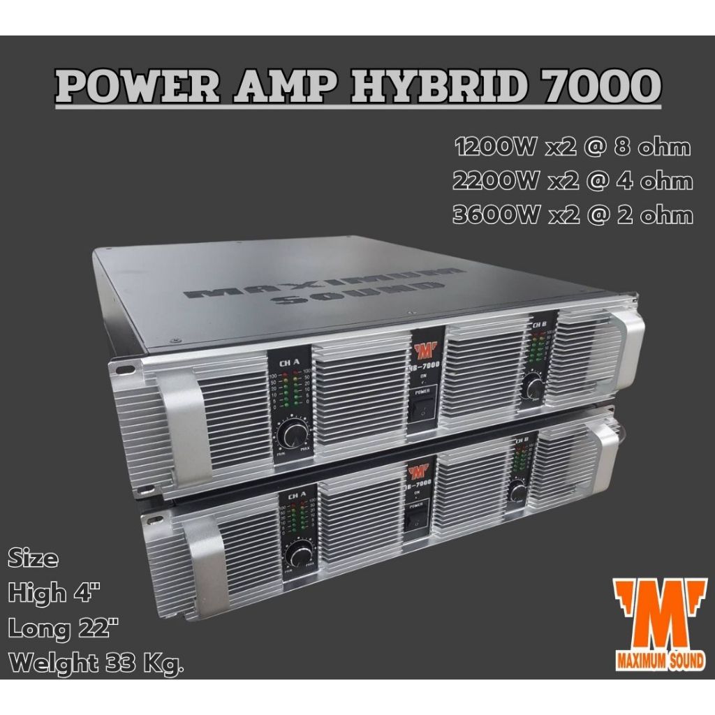 POWER AMP HYBRID 7000 พาวเวอร์แอมป์ รุ่น ไฮบริจ7000 แรงจัด อัดได้ ...