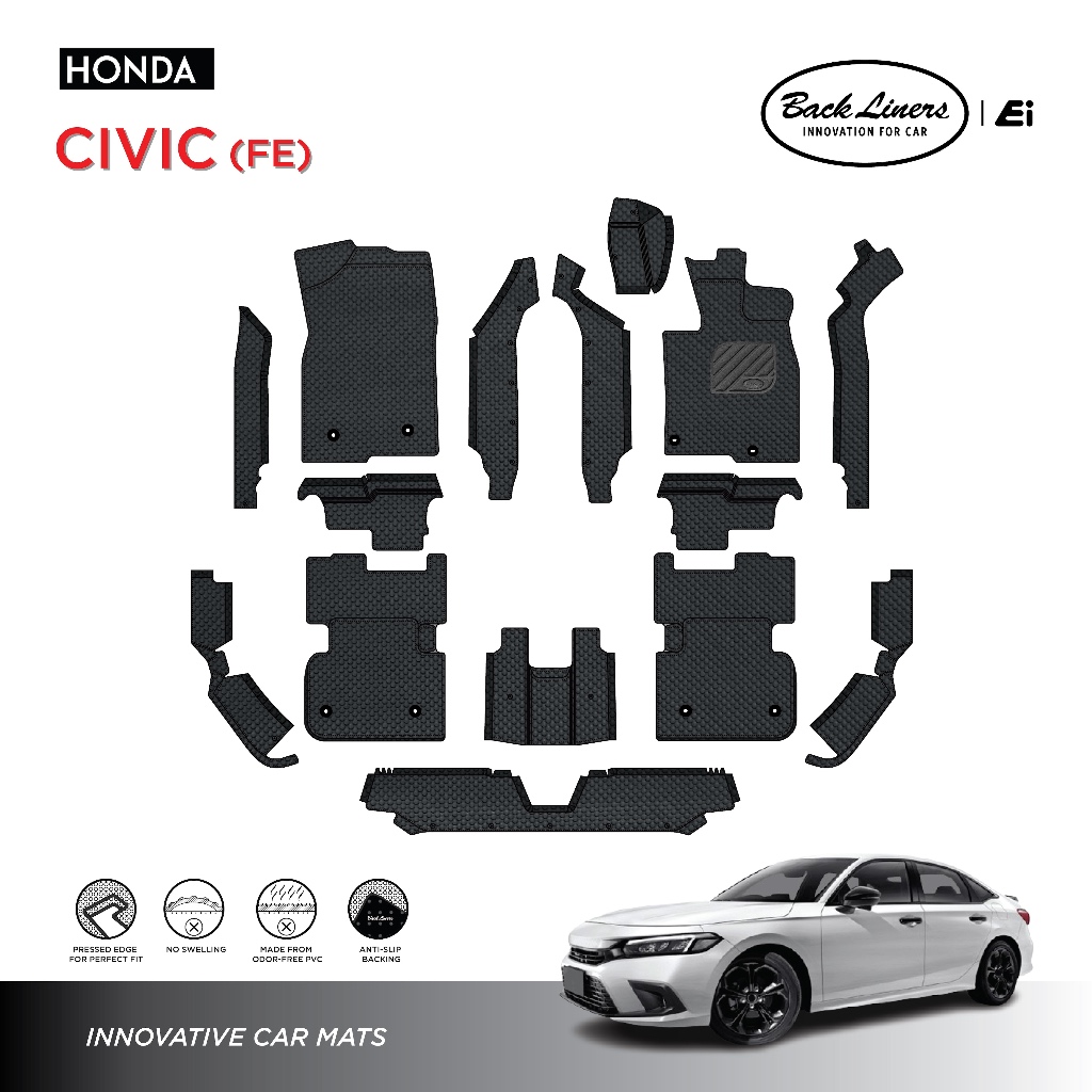 HONDA พรมปูพื้นรถยนต์ Back Liners สำหรับ Civic FE (เครื่องธรรมดา) (Full ...