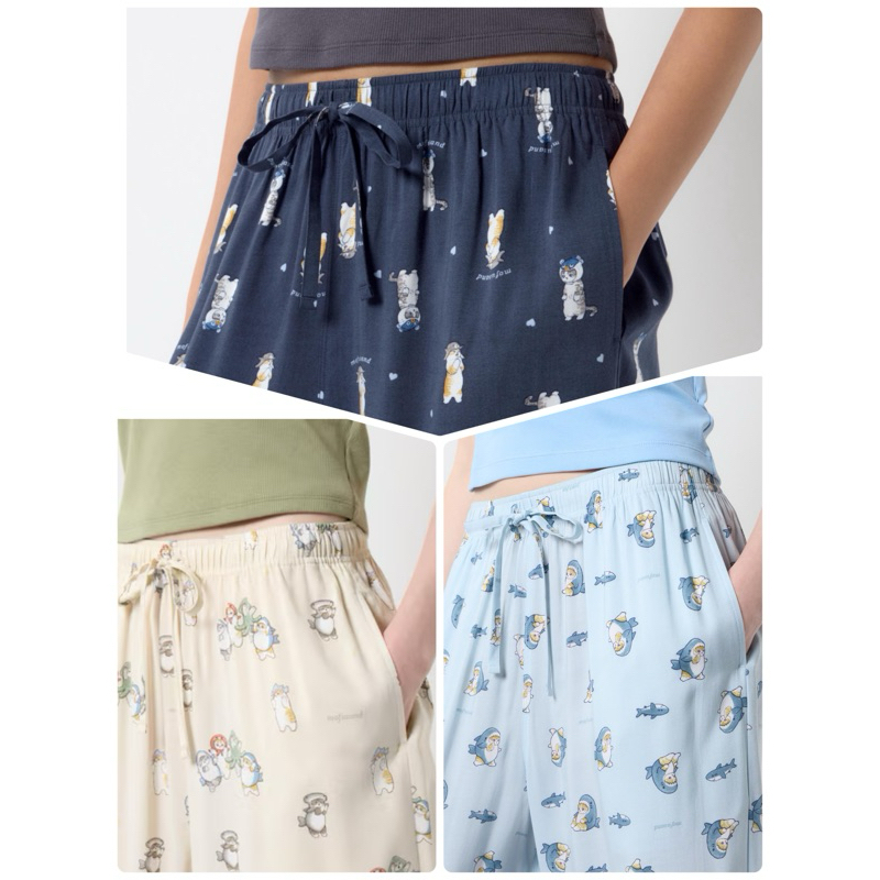 Uniqlo mofusand Rayon Relaco 3/4 Shorts Cat กางเกง แมว สามส่วน ยูนิโคล่ ...