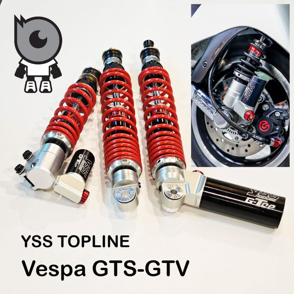 โช๊คแต่ง YSS G-Series TOP LINE แท้ หน้า-หลัง Vespa รุ่น GTS, GTV ...
