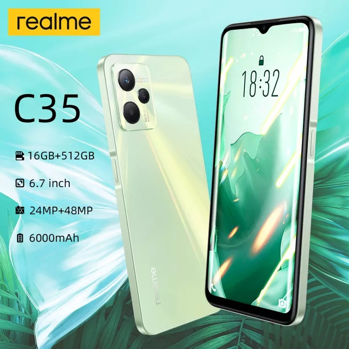 realme C35 phone 8GB หน้าจอ 90HZ 6.6" HD+True Bright Display แบตเตอรี่ ...