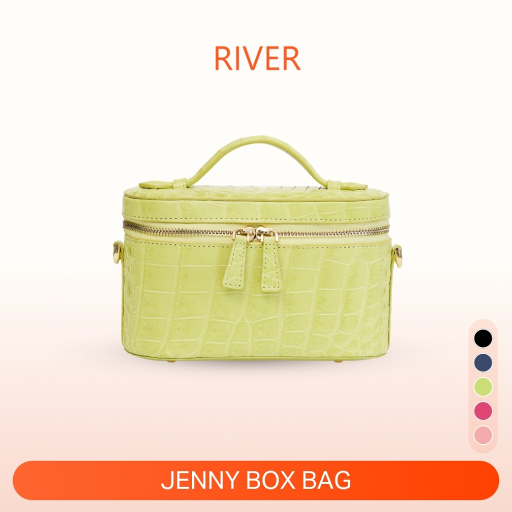 River Jenny Box Bag กระเป๋าสะพาย กระเป๋าหนังแท้ กระป๋าหนังจระเข้แท้ ...