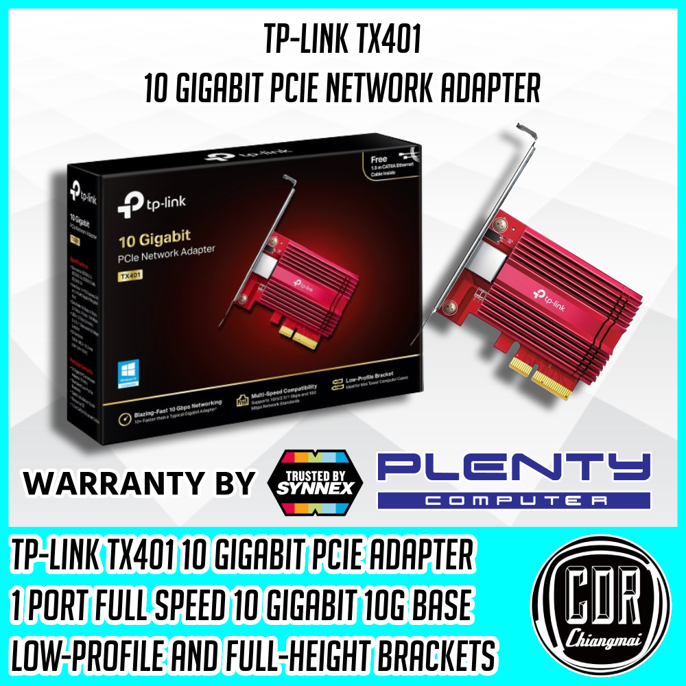 TP-LINK การ์ดแลน 10 Gbps TX401 Speed 10 Gigabit PCI Express Network ...