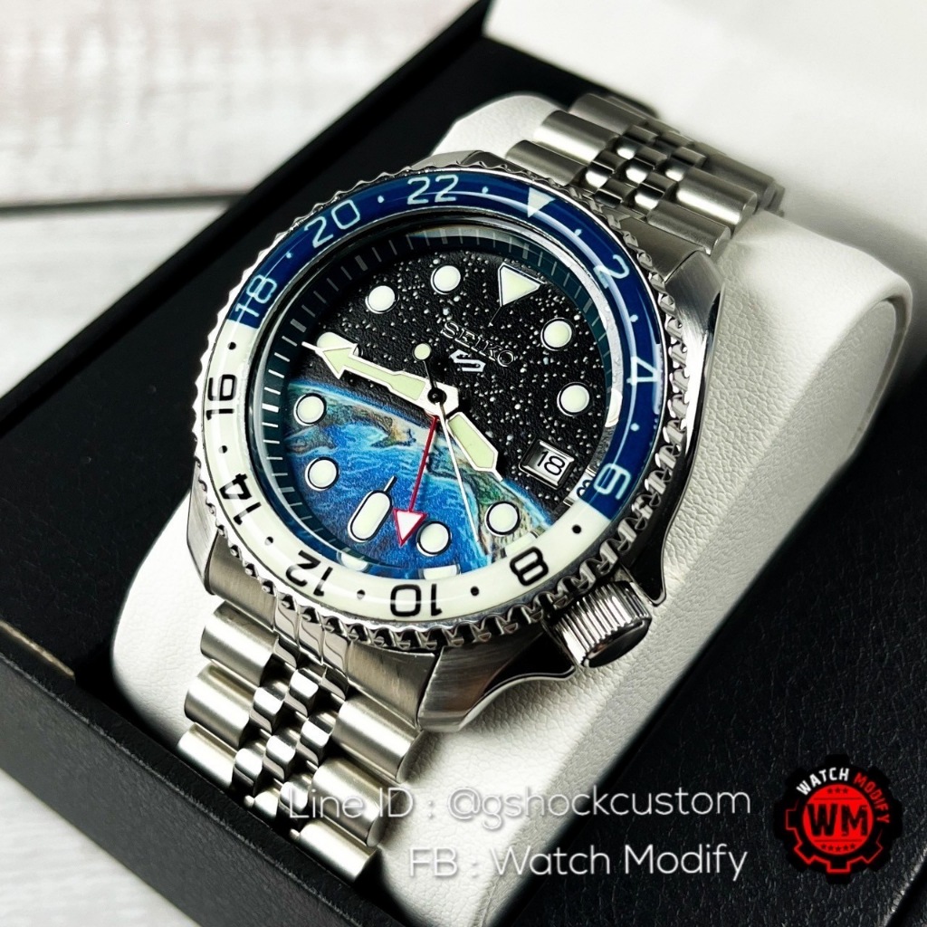 SeikoMod New Version GMT Movement Galaxy Space Super Lume Dial | Shopee ...