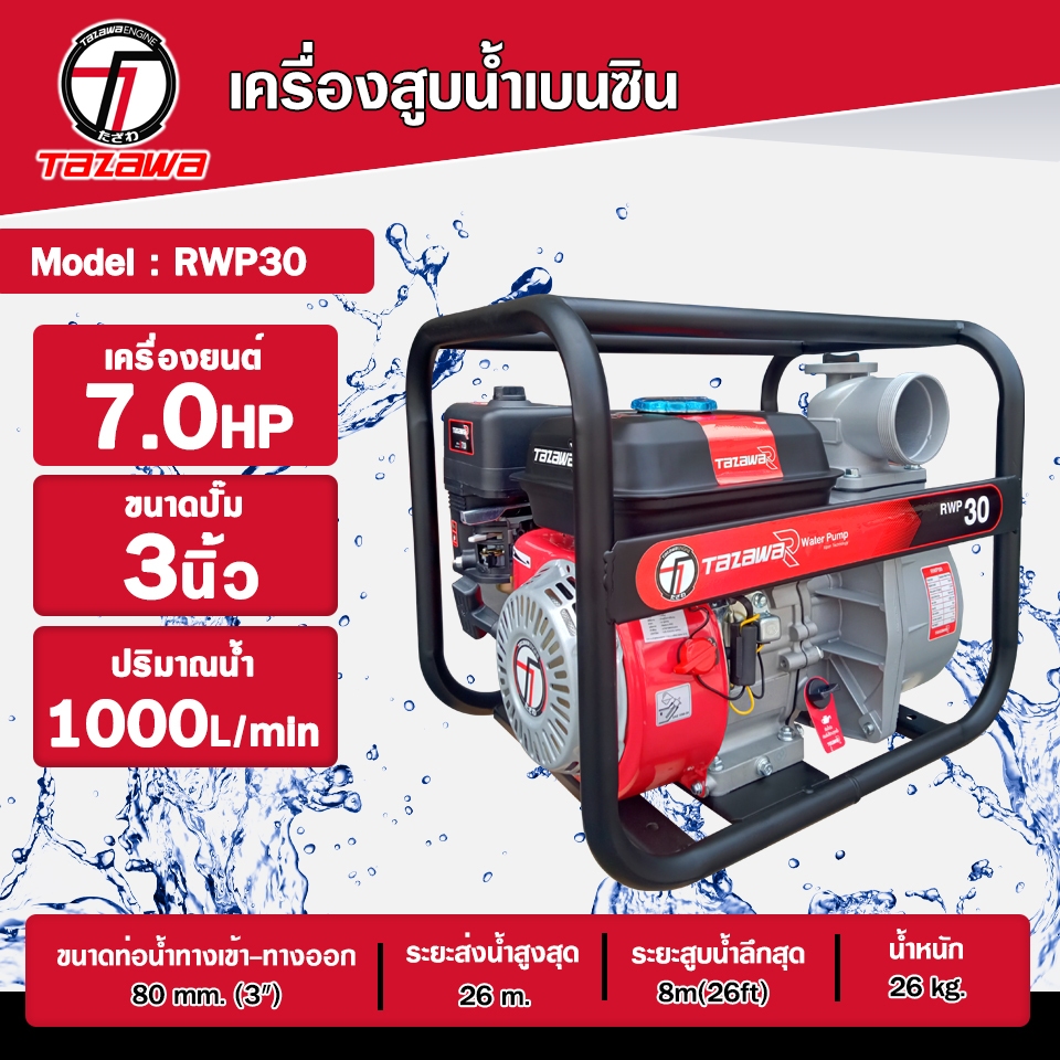 เครื่องสูบน้ำ รุ่น RWP-30(7.0) | Shopee Thailand