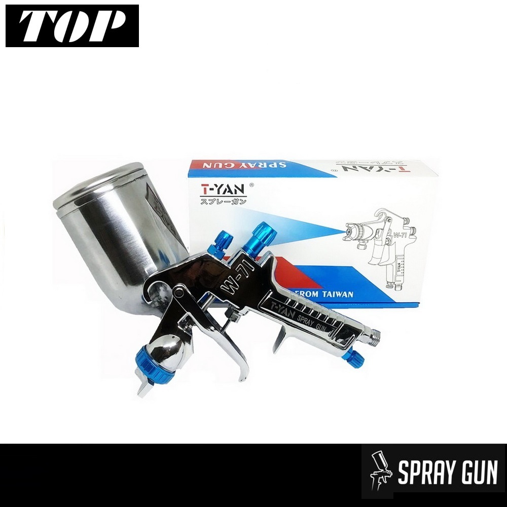 กาพ่นสี พ่นแลกเกอร์ 1.3 1.5 spray gun W71 แบบถ้วยข้าง W-71G Made in Taiwan | Shopee Thailand