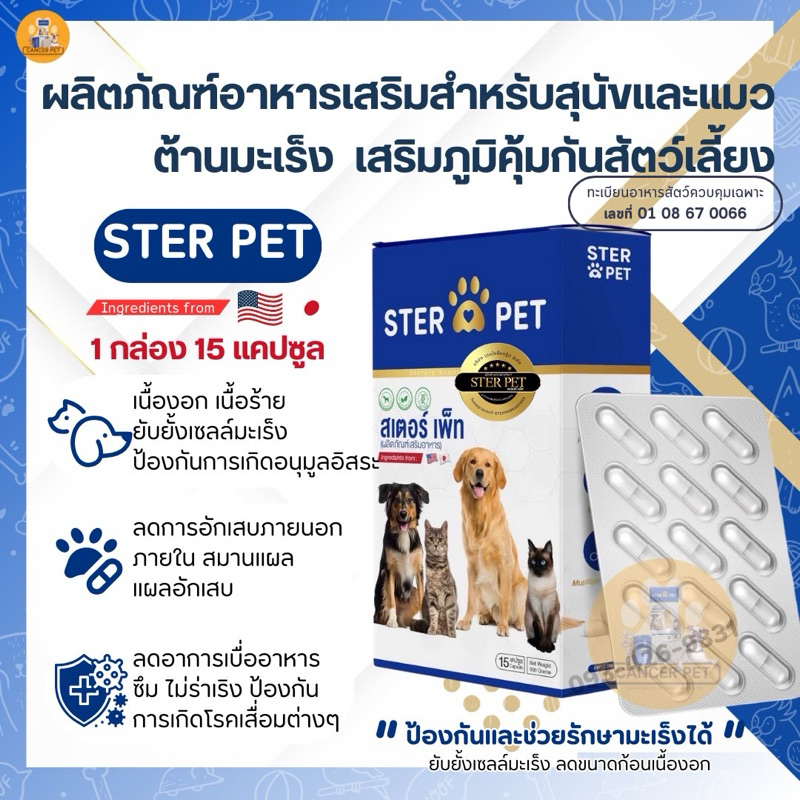 Ster pet [แท้💯] อาหารเสริมยับยั้งมะเร็ง เสริมภูมิคุ้มกันและปรับสมดุล ...