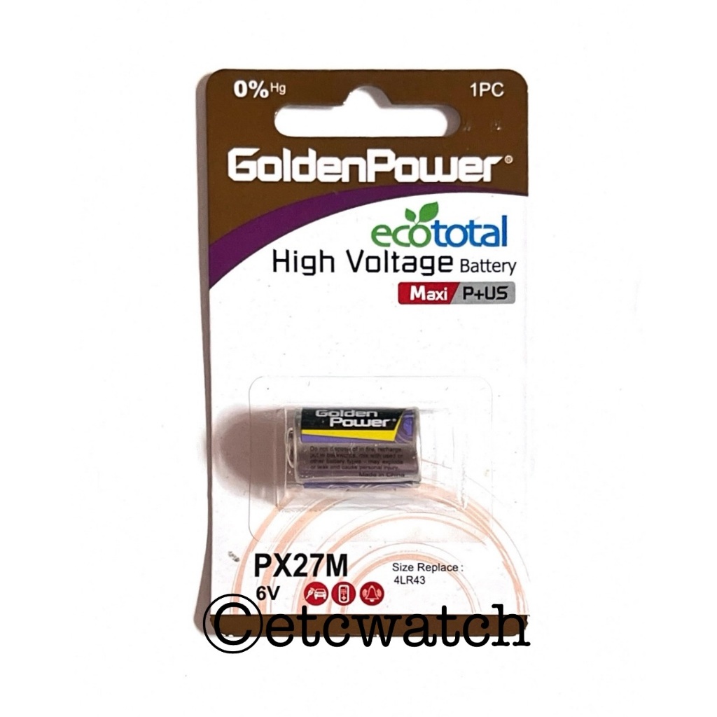 ถ่าน อัลคาไลน์ Golden Power PX27 , PX27G , PX27M , 4LR43 , 4AG12 6 ...