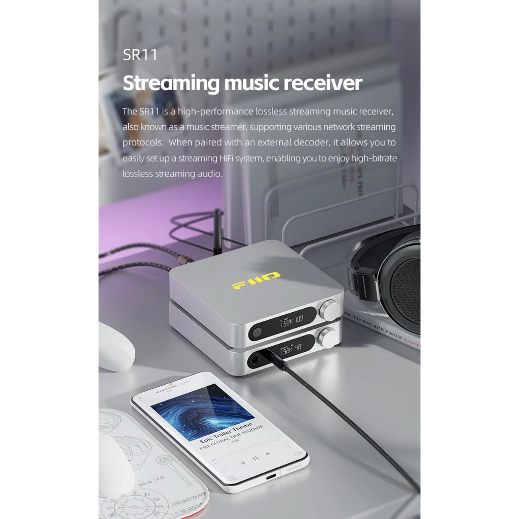 FiiO SR11 เครื่องรับเพลงสตรีมมิ่งแบบ Lossless ประสิทธิภาพสูง รองรับ A!rPlay, Roon Ready ประกัน ...