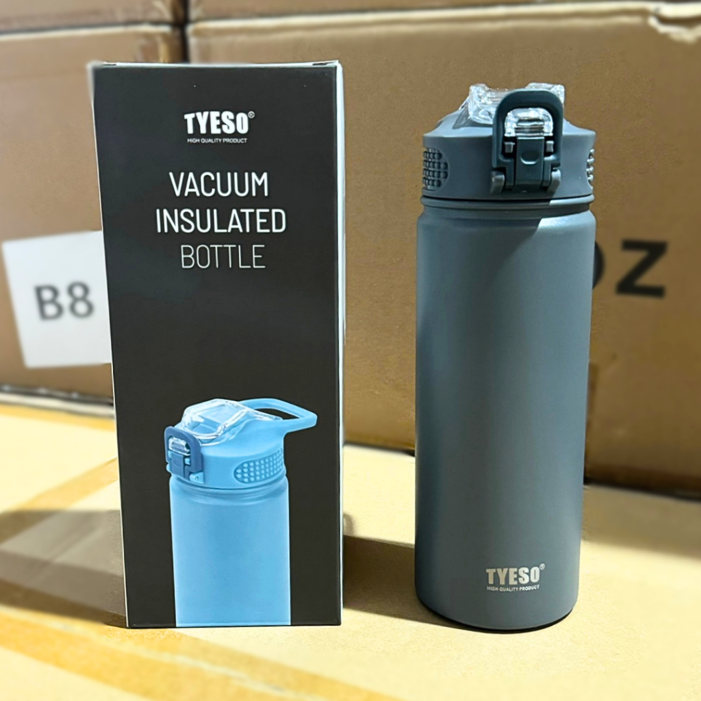 TYESO ขวดสูญญากาศ ขวดสแตนเลส 304 ขวดเก็บอุณหภูมิร้อน/เย็น มีหลอด 600ml 750ml TS-8770C | Shopee ...