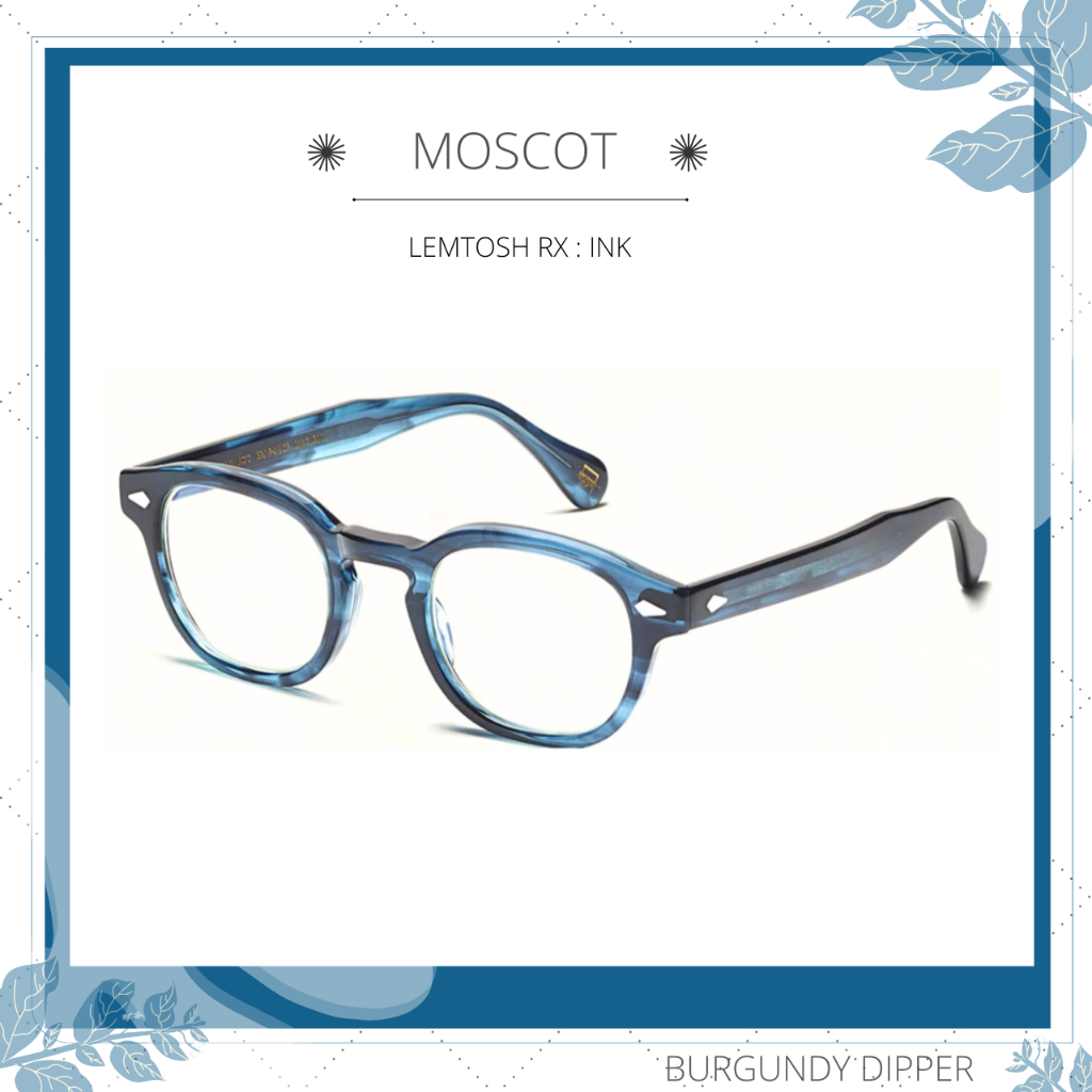 กรอบแว่นตา Moscot รุ่น Lemtosh RX : Ink (กรอบลายกระฟ้าใส) มีขนาด 46 และ 49 มม. | Shopee Thailand