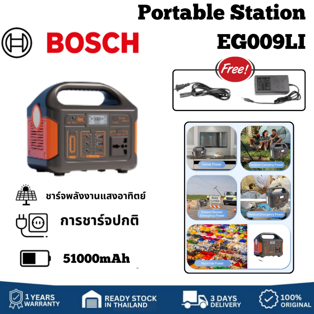 Bosch PBSOLAR 100W/150W/200W/300W Portable Power Station EG008Pb ...
