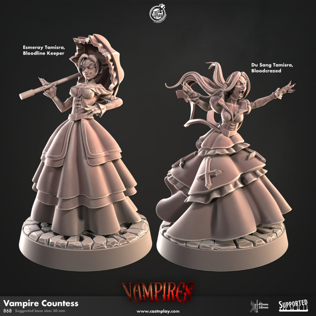 Vampire Countess - Vampires - Undead Vampire / 32mm scale 3D printed ...