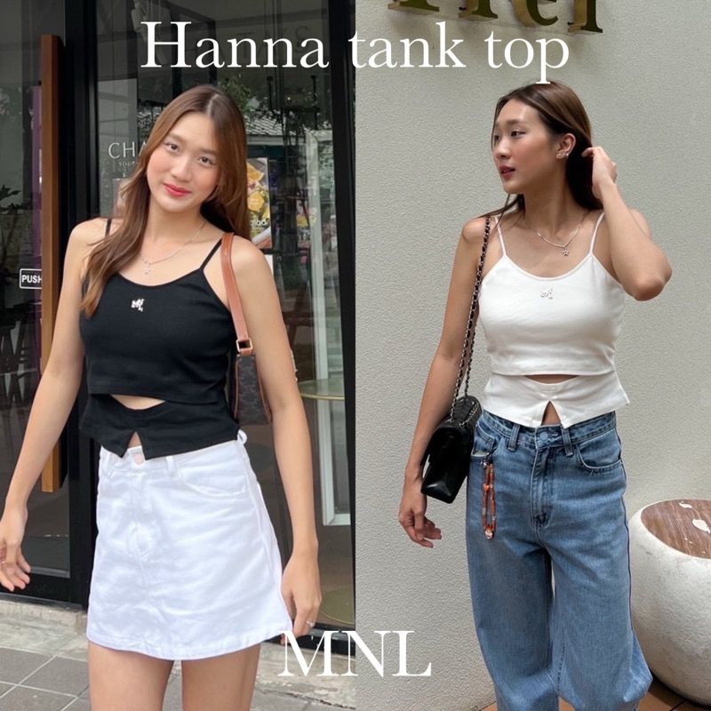 เสื้อสายเดี่ยว ดีเทลเอวเว้า Hanna tank top-MNL | Shopee Thailand