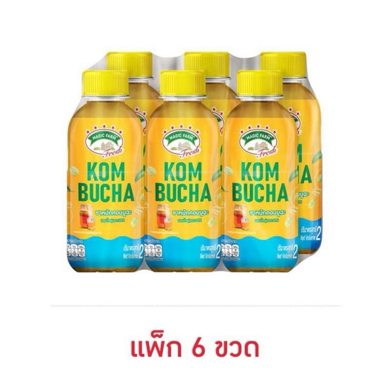 (แพ็ค 6 ขวด) Magic Farm Fresh Kombucha 215 ml เมจิกฟาร์มเฟรชคอมบูชา 215 ...