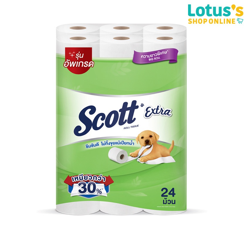 สก็อตต์ กระดาษทิชชู เอ็กซ์ตร้าความยาวพิเศษ 24 ม้วน SCOTT EXTRA BR 24R ...