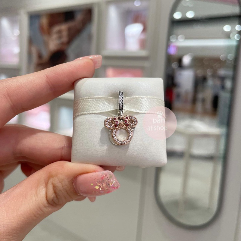 (ของแท้100%)Pandora rose disney charm Minnie Mouse Silhouette Double ...
