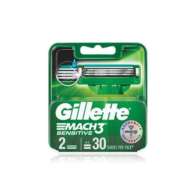ยิลเลตต์ มัคทรี เซนสิทีฟ ใบมีดโกน แพ็ค 2 ชิ้น Gillette Mach3 Sensitive ...
