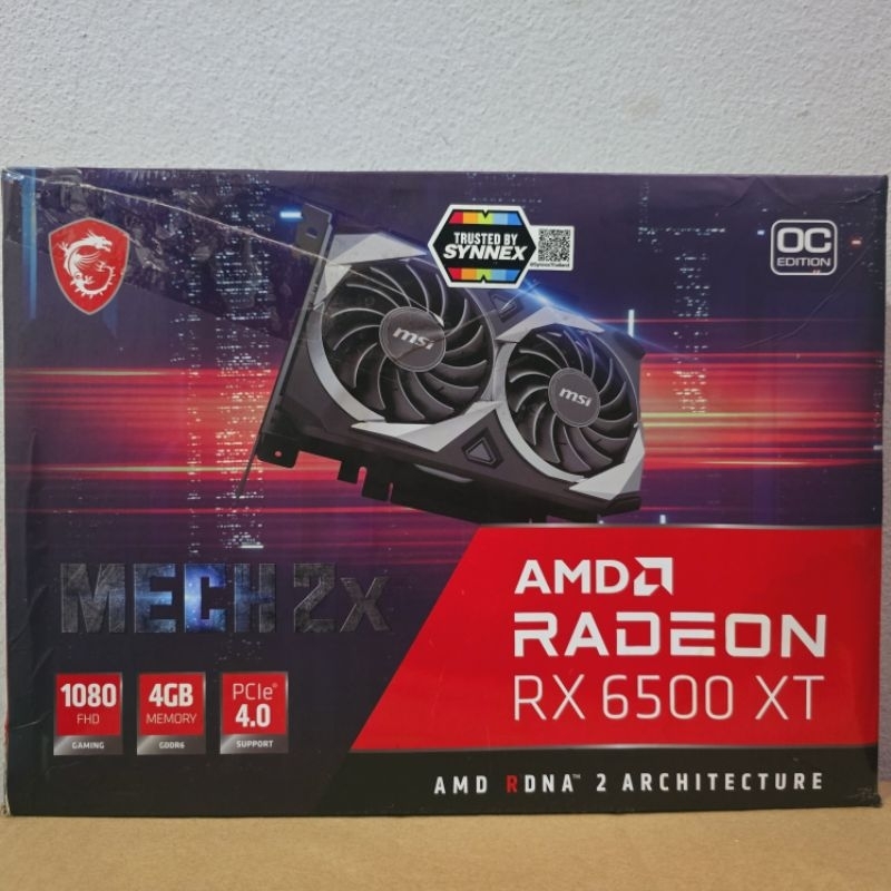 VGA (การ์ดแสดงผล) MSI RADEON RX 6500 XT MECH 2X 4G - 4GB GDDR6 (มีกล่อง ...