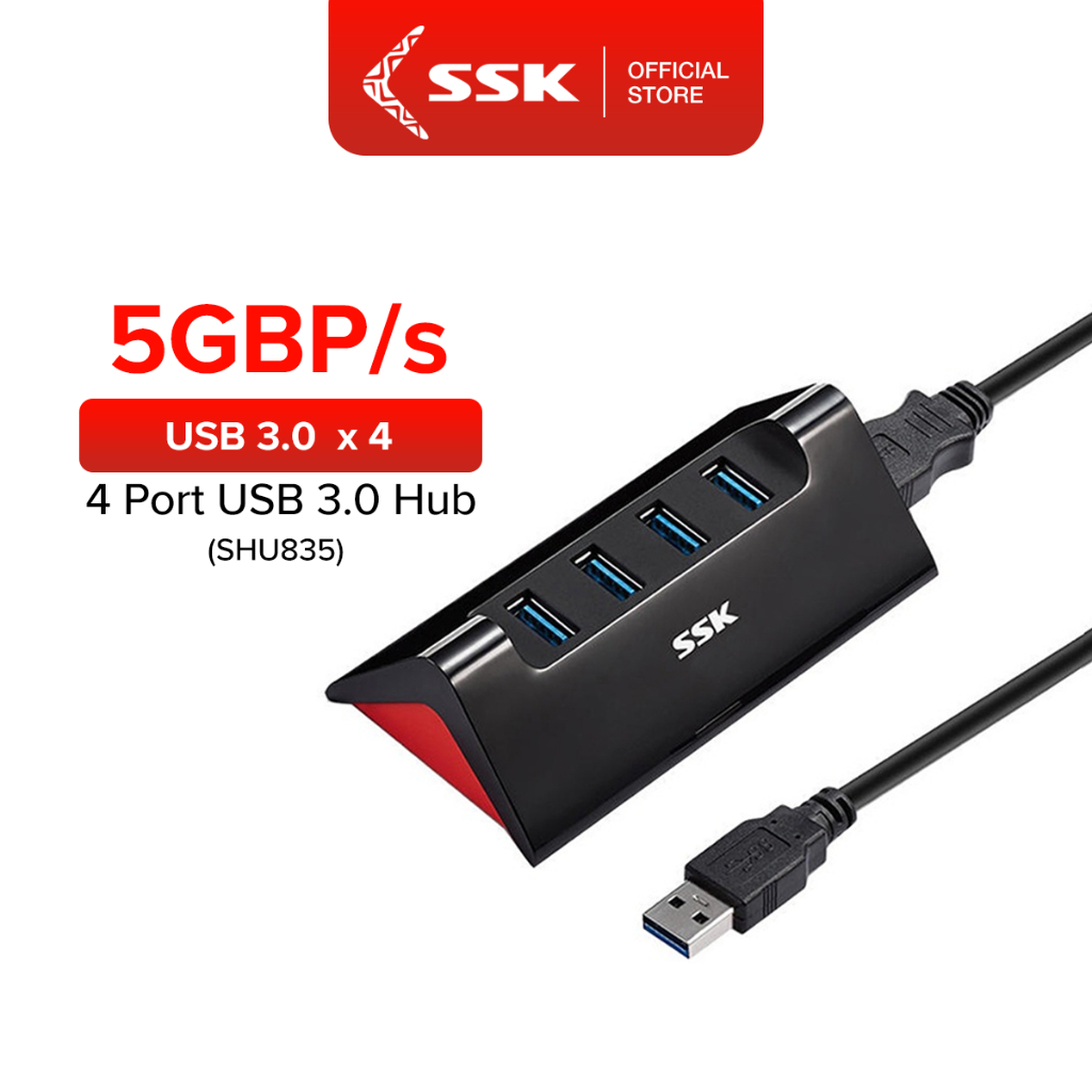 SSK ฮับ USB 3.0 4 พอร์ตความเร็วสูง - กะทัดรัด, เสียบใช้งานได้ทันที ...