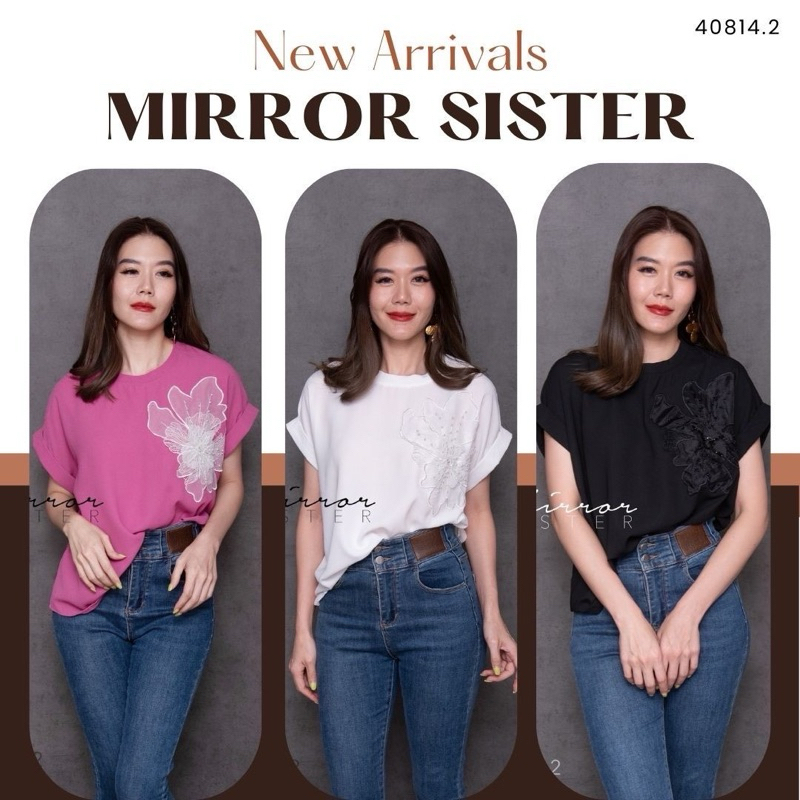 Code : 40814.2 เสื้อทรงเบสิคเรียบง่าย เสื้อเรียบสวย งานป้าย ...