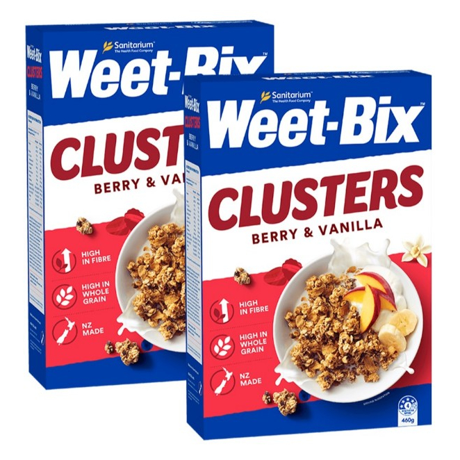 Sanitarium Weet-Bix Clusters Berry&Vanilla 460g. (X2 กล่อง) แซนนิทาเรี่ยม วีท-บิกซ์ เบอร์รี่&วา ...