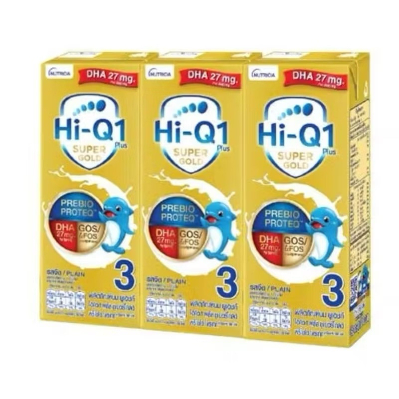 นม UHT Hi-Q1 Super Gold ไฮคิว 1 พลัส ซูเปอร์โกลด์ สูตร 3 รสจืด [1 แพ็ค 3 กล่อง] (Exp.16/11/2024 ...