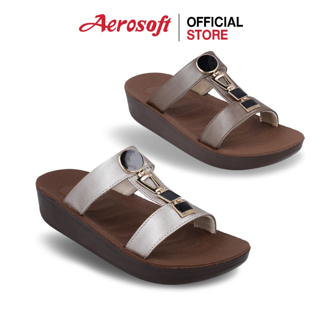 Aerosoft (แอโร่ซอฟ) รองเท้าแตะผู้หญิง รองเท้าแฟชั่น แบบสวม นิ่มๆ เพื่อสุขภาพ รุ่น FW8384 ...