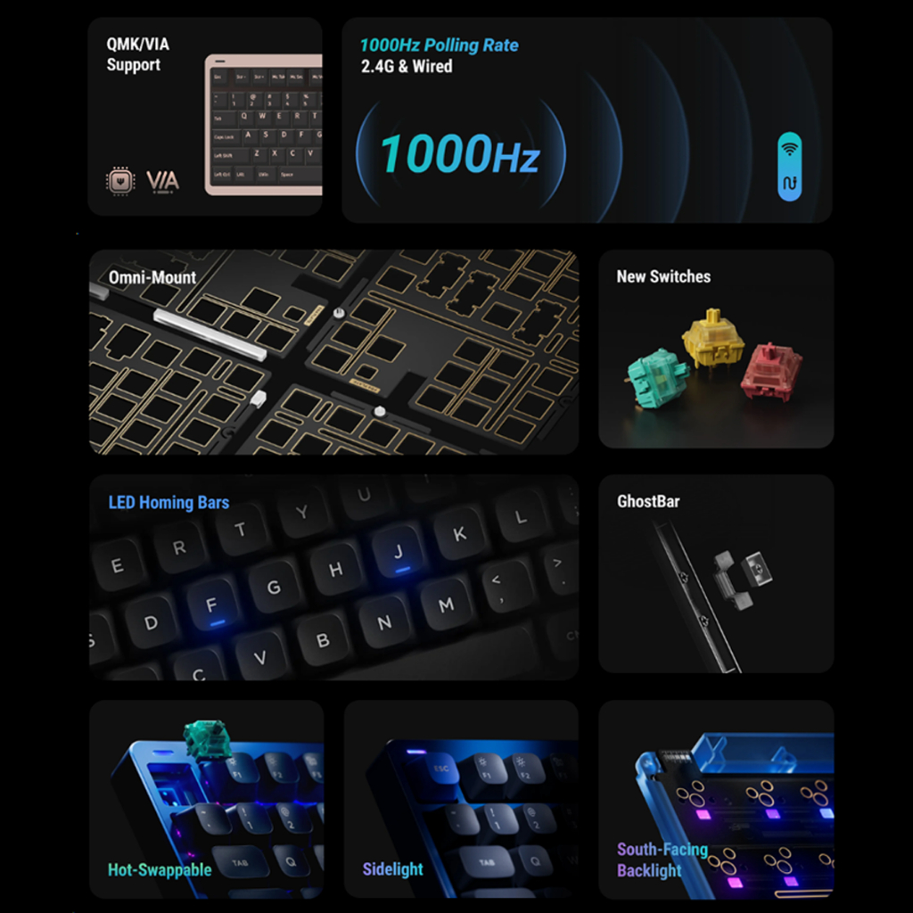 NuPhy Gem80 QMK/VIA Wireless Custom Mechanical Keyboard คีย์บอร์ดไร้สาย ...