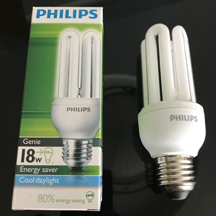 หลอดประหยัด Philips Genie 18 วัตต์ ขั้ว E27 แสงสีขาว (6500K) | Shopee ...