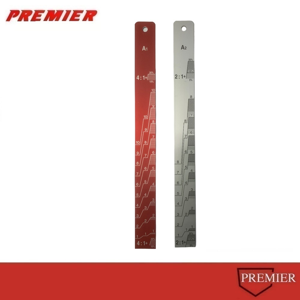 ไม้บรรทัดผสมสี 2:1 & 4:1 คนละด้านกัน (1อัน) Aluminum Paint Mixing Ruler ...