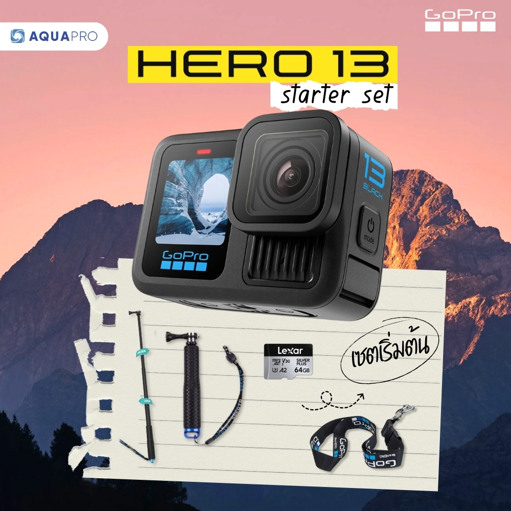 GoPro 13 โปรโมชั่น Promotion Starter Set ประกันศูนย์ไทย 1 ปี | Shopee ...