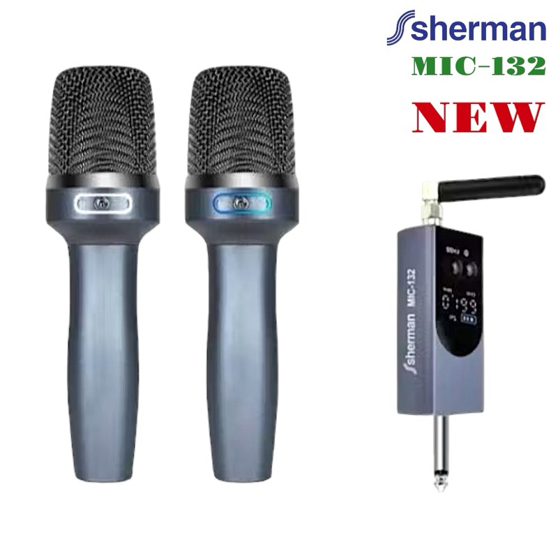 Sherman MIC-332 ไมโครโฟนไร้สาย ไมค์ลอยดิจิตอล ไมค์แบตเตอรี่ 22 Ch UHF ...