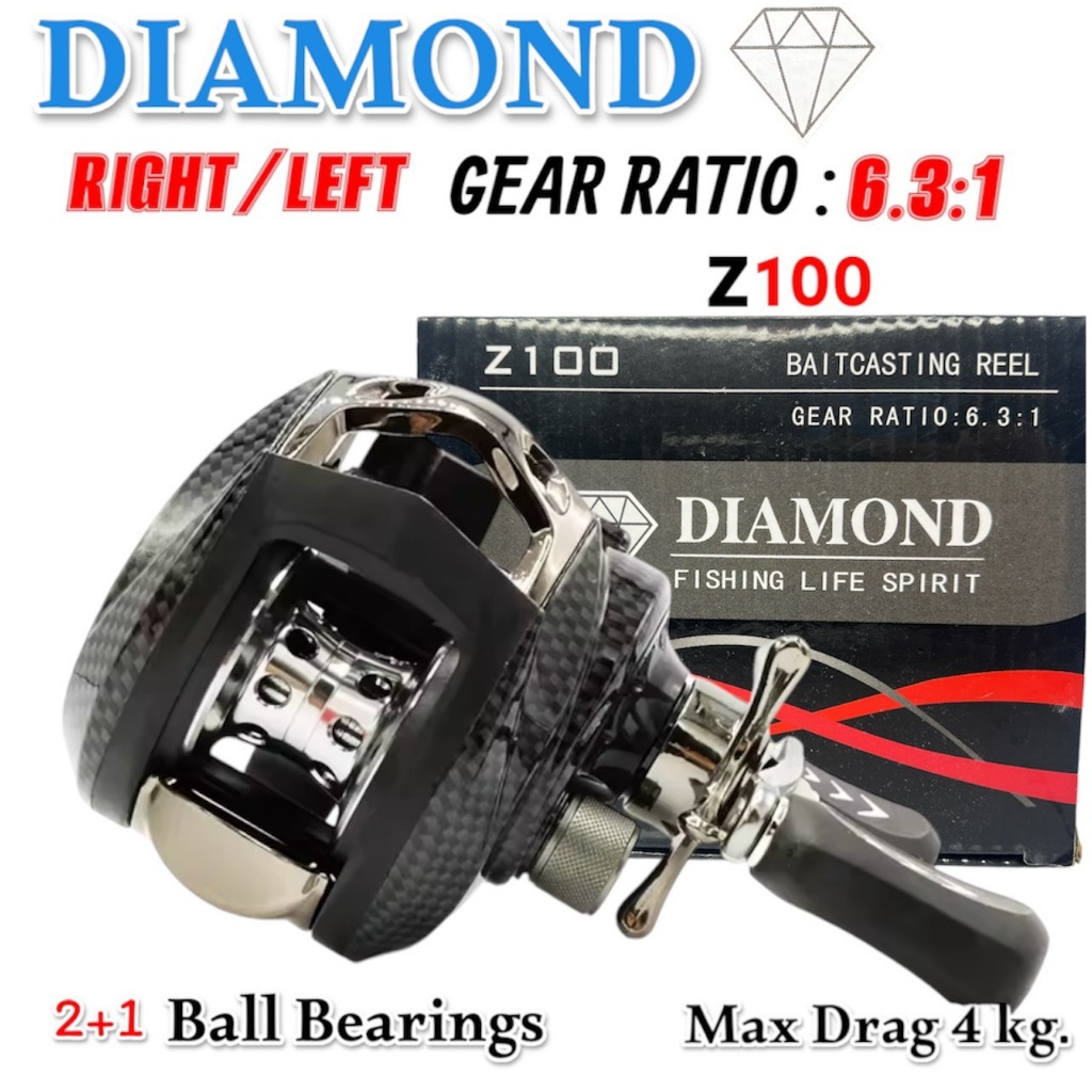 รอกหยดน้ำ DIAMOND Z100 FISHING LIFE SPIRIT (มีทั้งหมุนซ้ายและหมุนขวา ...