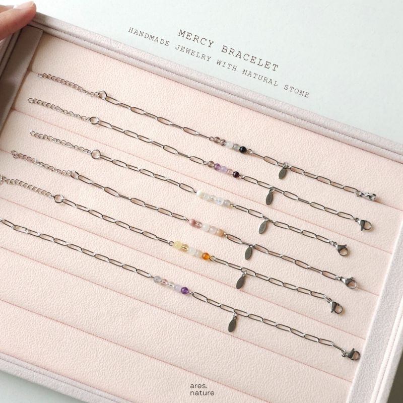 ares.nature - กำไลหินรุ่น Mercy chain bracelet เลือกหินเองได้ กำไลหิน ...