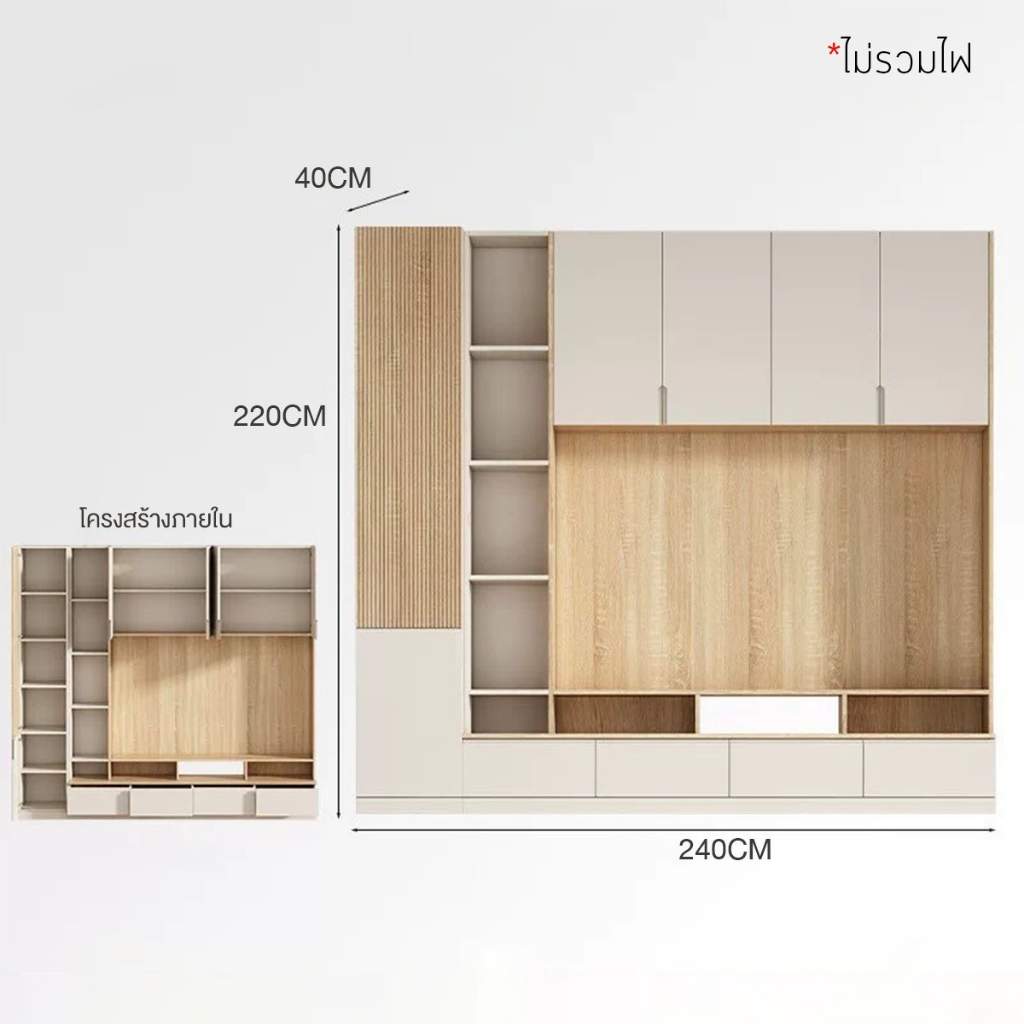 DUDEE ตู้บิ้วอิน ชุดชั้นวางทีวี รุ่น BI4 ชั้นวางของ เก็บของ มินิมอล สวย ...