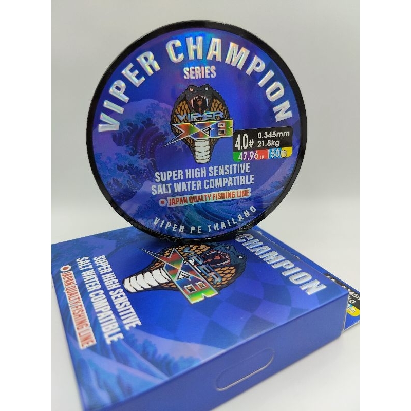 (VIPER CHAMPION) สาย PE ถัก8 แบบมัลติคัลเลอร์ (สลับสีทุก10ม.) ขนาด 0.6 ...