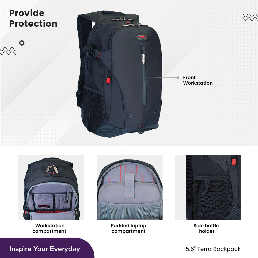 Targus กระเป๋าโน๊ตบุ๊ค 15.6" Terra Backpack (TSB226AP) | Shopee Thailand