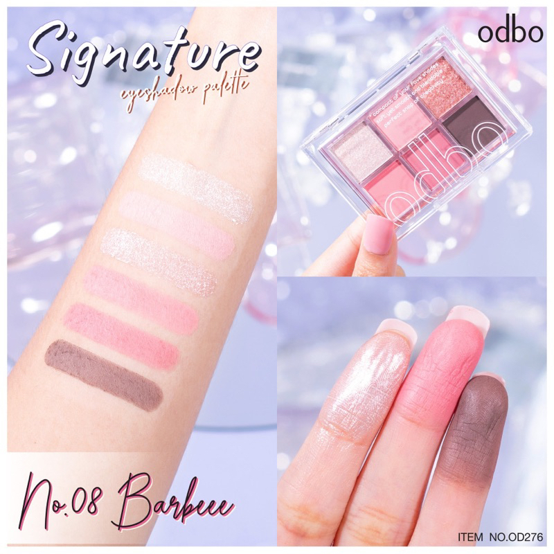 ODBO SIGNATURE EYESHADOW PALETTE OD276โอดีบีโอ อายแชโดว์ ซิกเนเจอร์ พาเลท 6 สี เม็ดสีแแน่น ติดทน ...