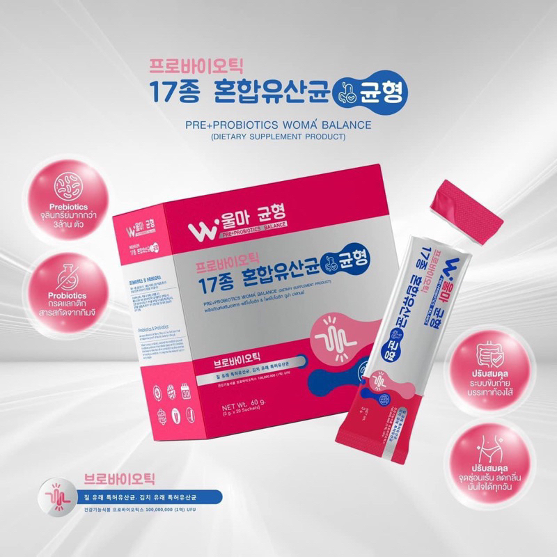 Woma' Balance Pre+Probiotics วูม่า บาลานซ์ พรี+โพรไบโอติกสำหรับผู้หญิง ...