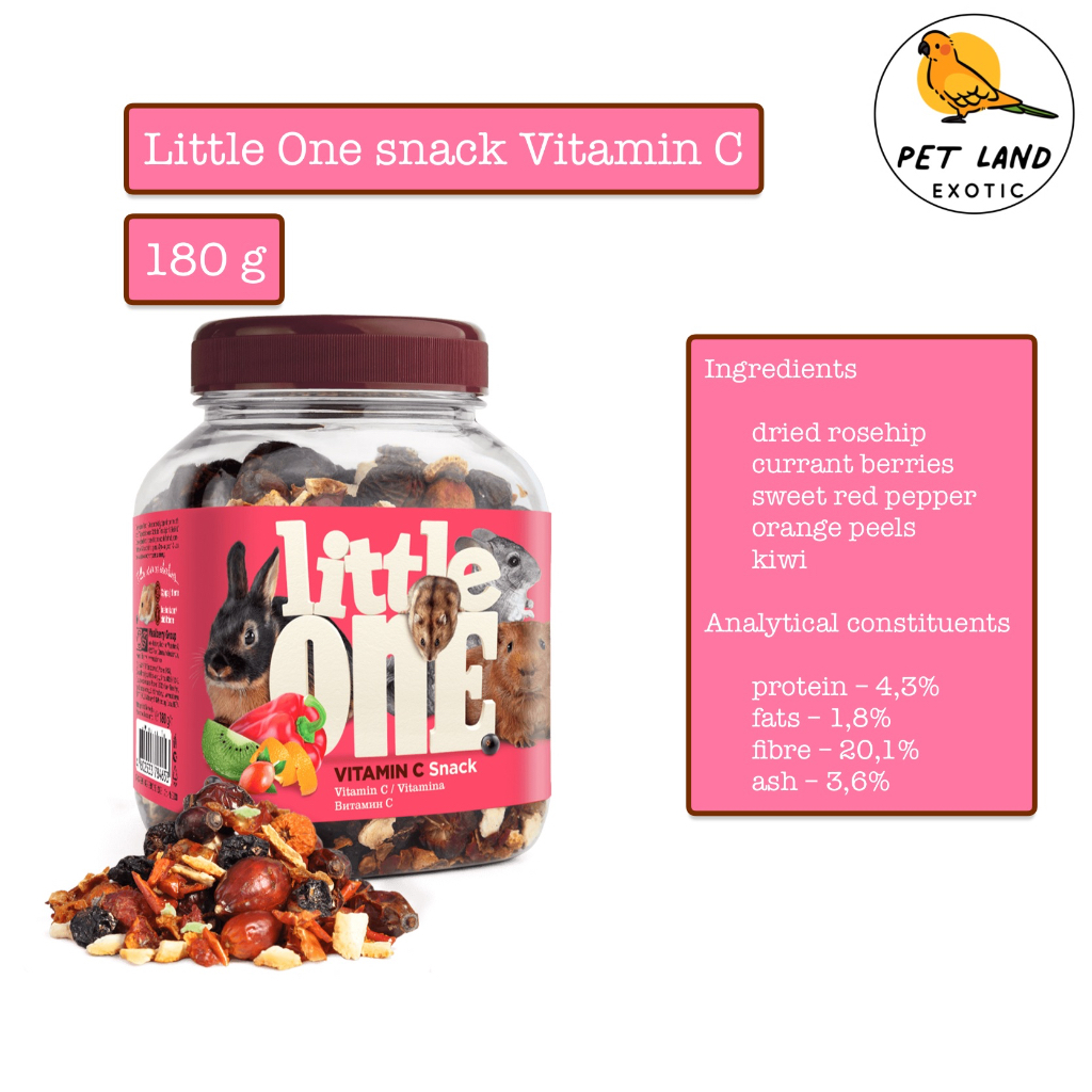Little One Snack ขนมผลไม้อบแห้ง สำหรับกระต่ายและสัตว์ฟันแทะ ยกกระปุก ...